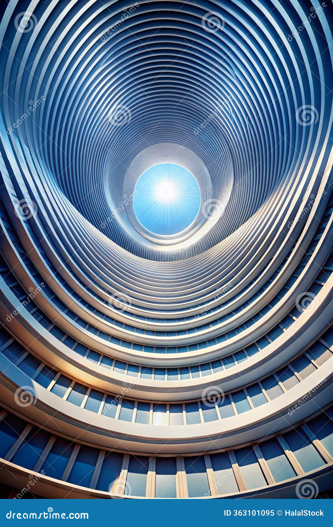 Futuristic Architecture with Circular Concentric Design Stock ...
