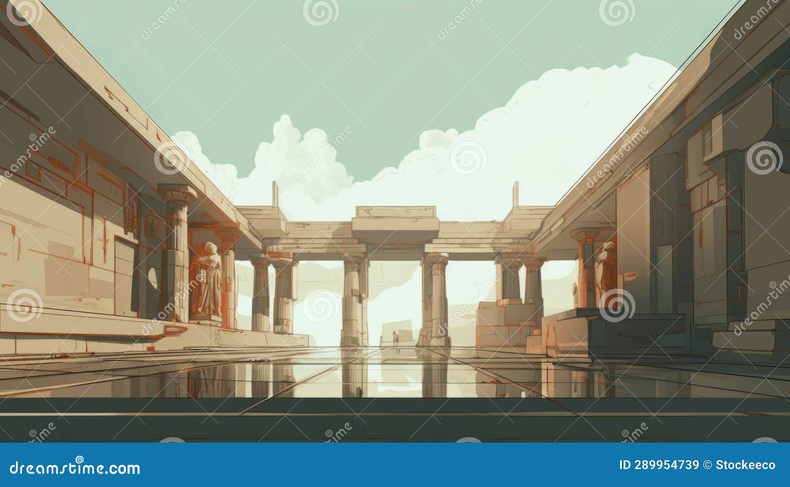 Futuristic Architecture: Columns of Acropolis with Rothko - Artistic ...