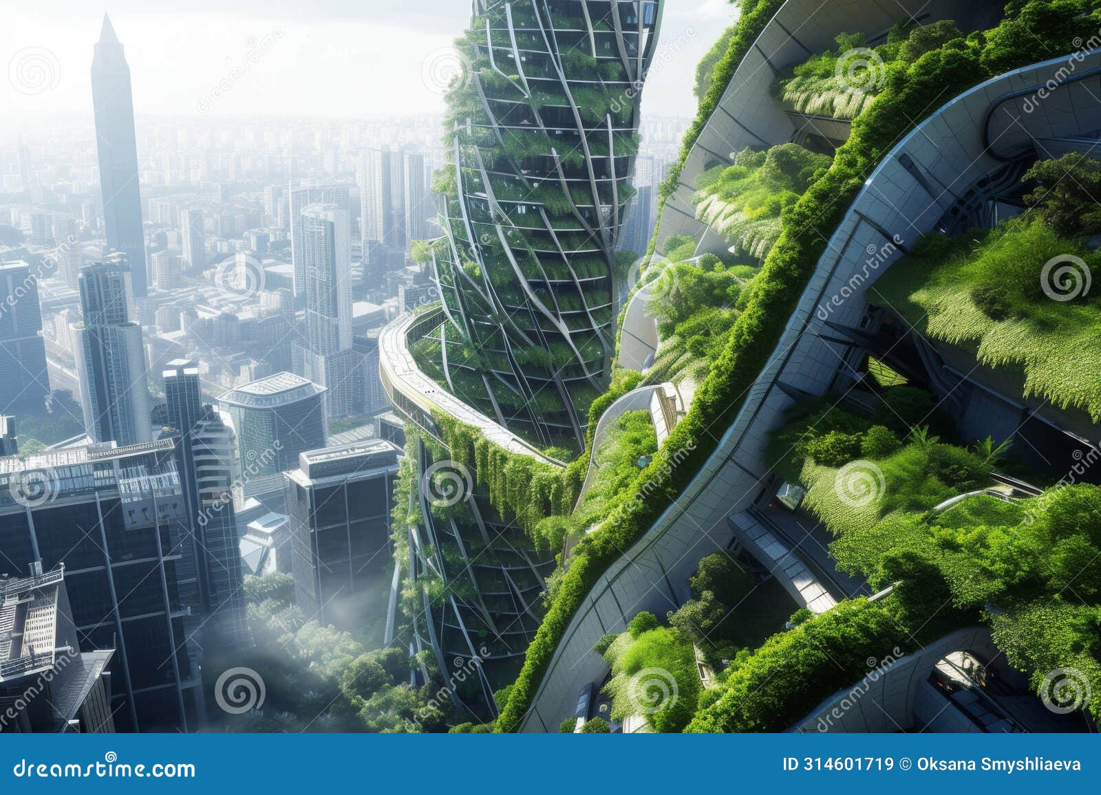 Futuristic Architecture with Curvilinear Structures Enveloped in ...