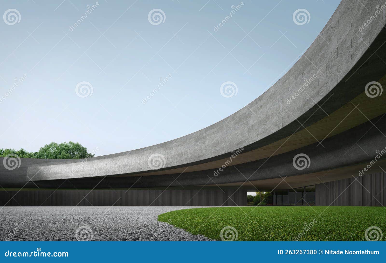 Futuristic Architecture with Dark Stone. Stock Illustration ...