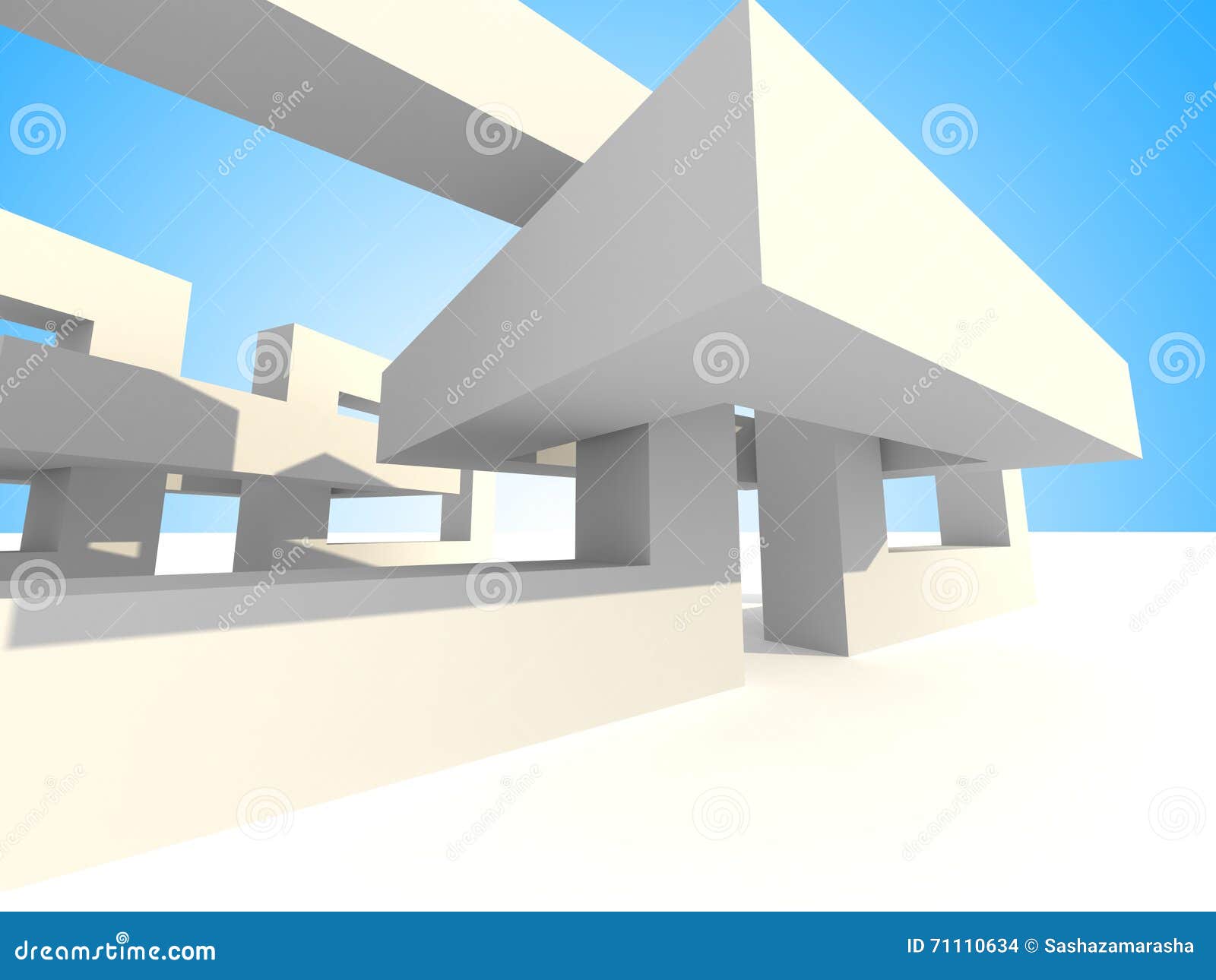 Futuristic Architecture on Sky Background Stock Illustration ...