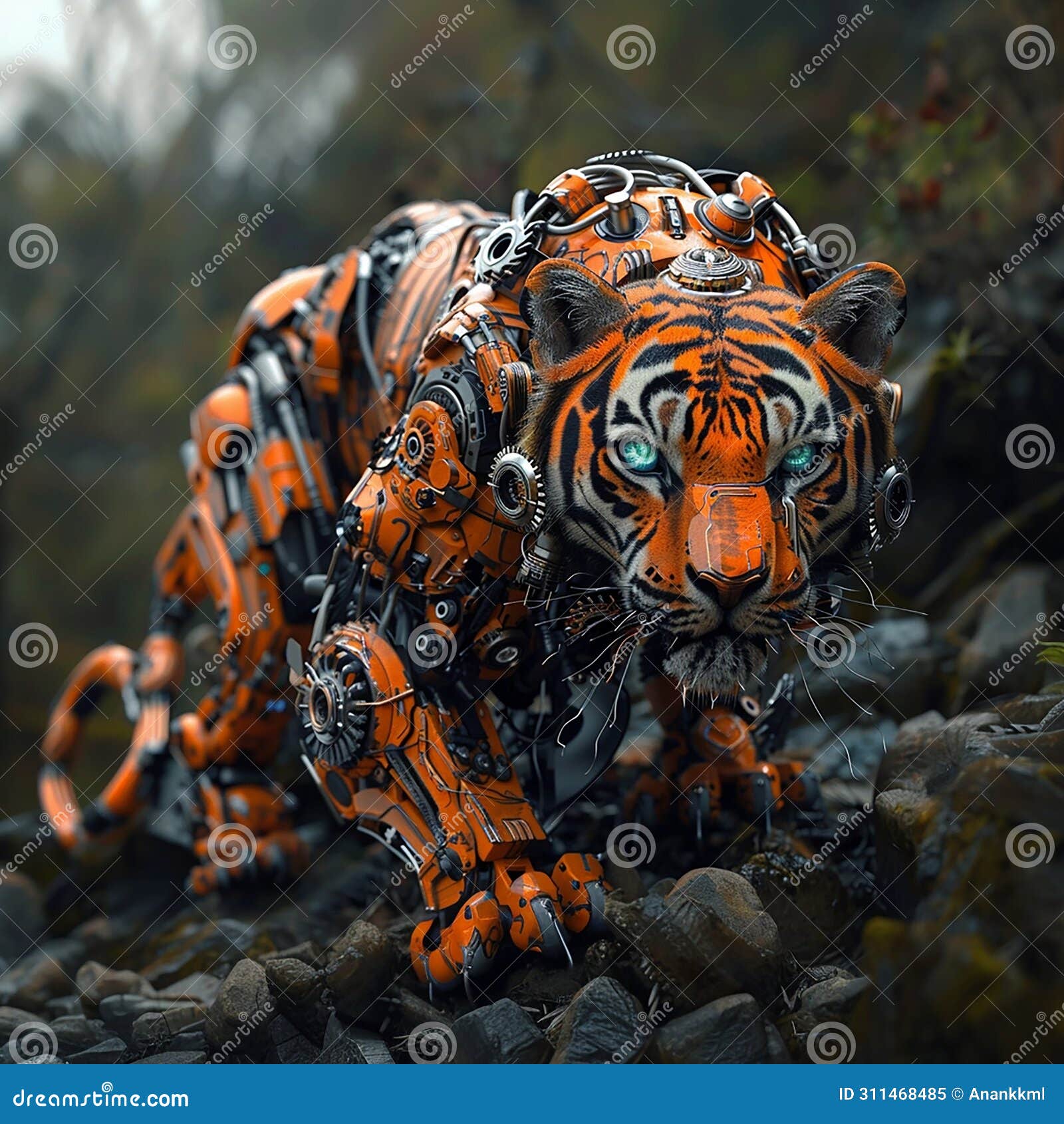 Armed War Tiger Mechanical Robot Warrior.Generative Ai Stock ...