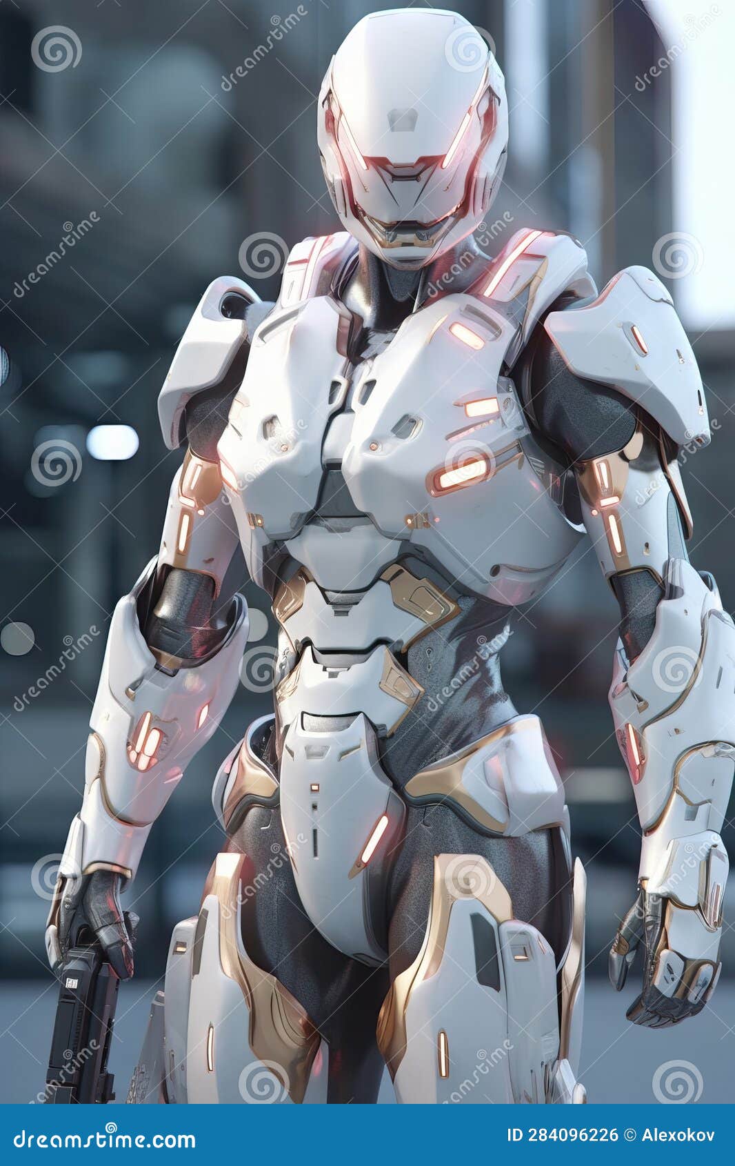 Futuristic Armor: Sleek Metallic Advanced Technology for Combat ...