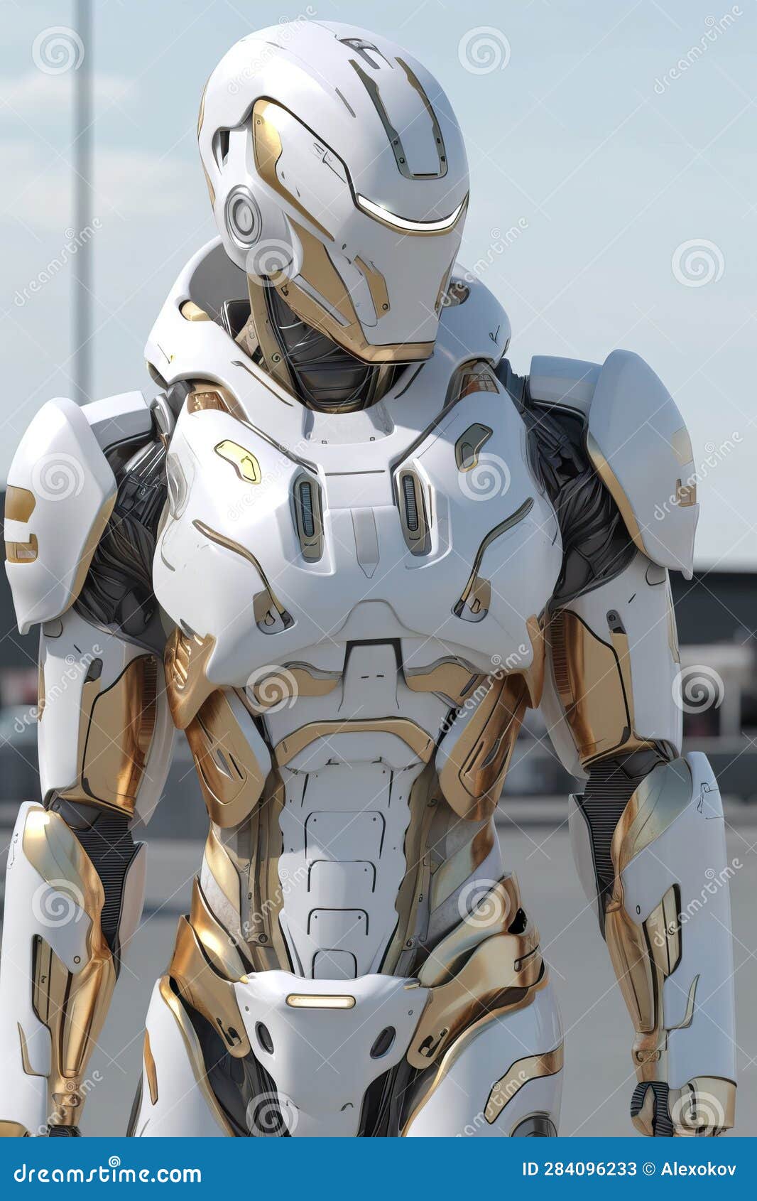 Futuristic Armor: Sleek Metallic Advanced Technology for Combat ...