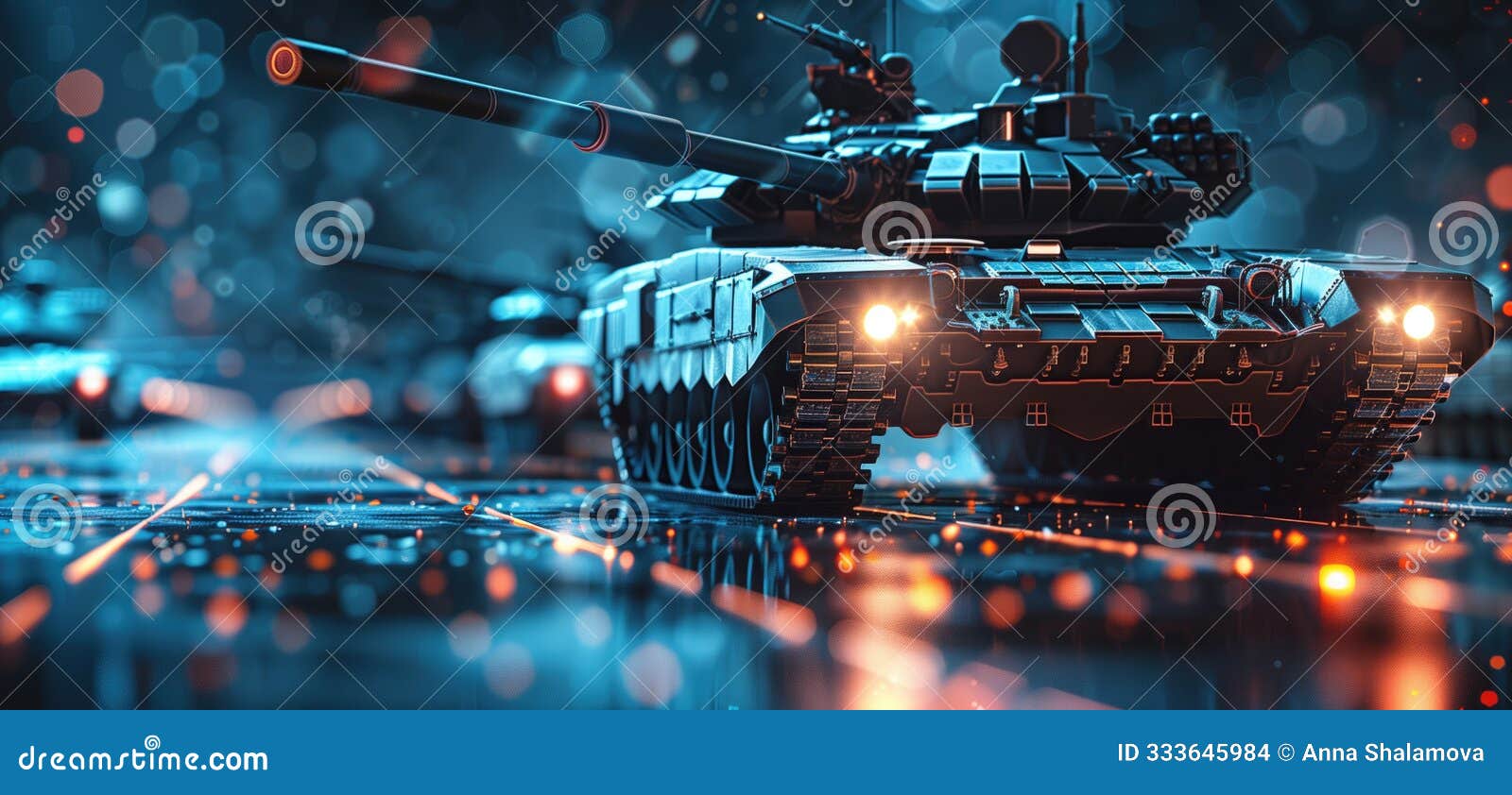 Futuristic Armored Tank in a High-tech Cyberpunk Environment with ...
