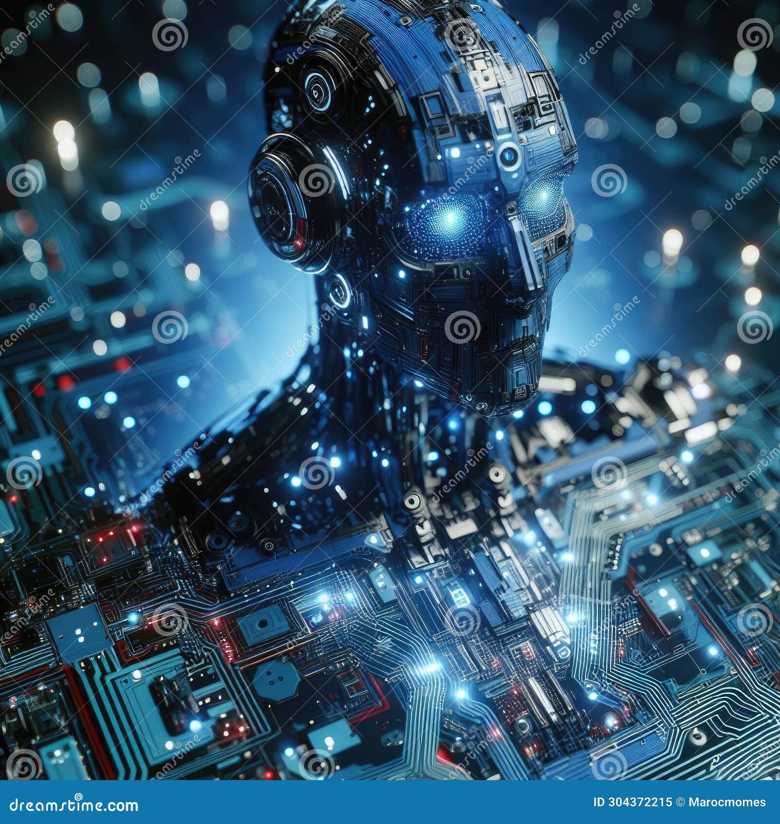 Futuristic Artificial Intelligence, Cyborg Bionic Human Robotic ...