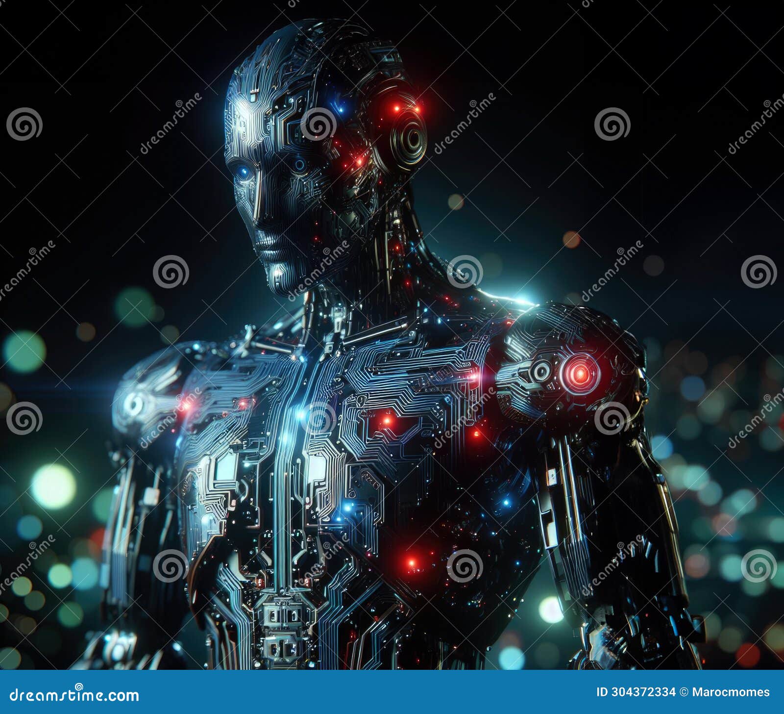Futuristic Artificial Intelligence, Cyborg Bionic Human Robotic ...