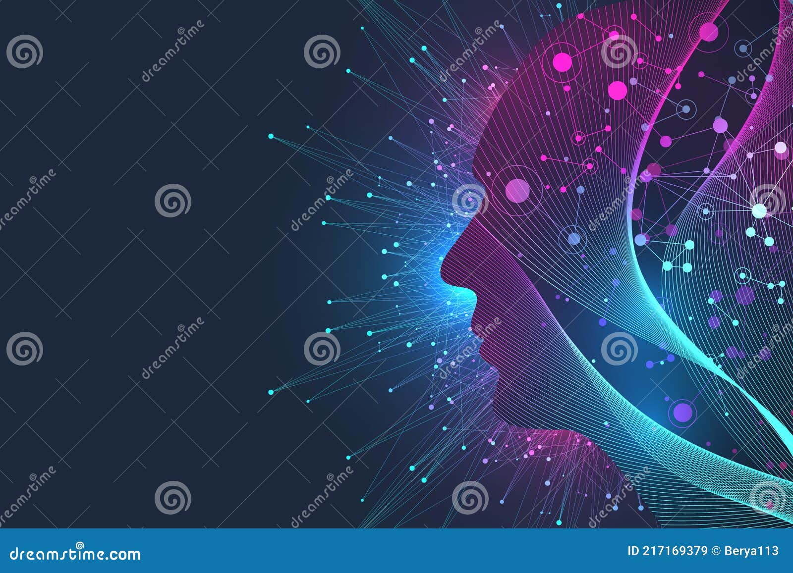 Futuristic Artificial Intelligence and Machine Learning Concept. Human ...