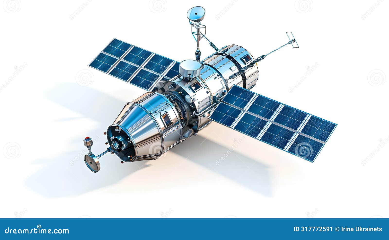 Futuristic Artificial Intelligence Satellite in Space. Modern ...