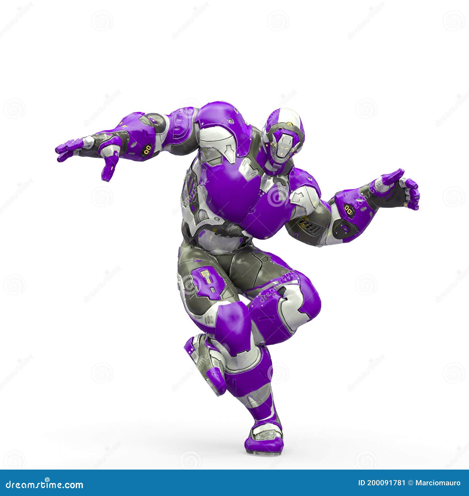 Futuristic Astronaut is Doing a Break Dance in White Background Stock ...