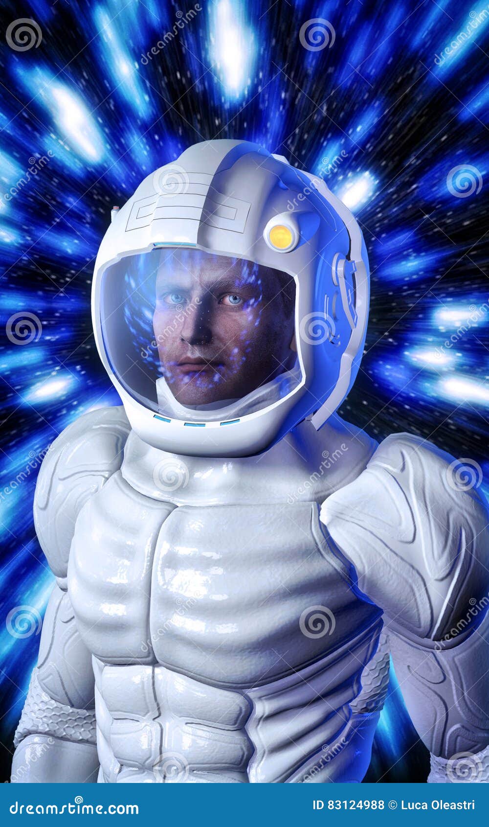 Futuristic Astronaut In White Space Suit Stock Illustration ... Futuristic Astronaut In White Space Suit Stock Illustration ...
