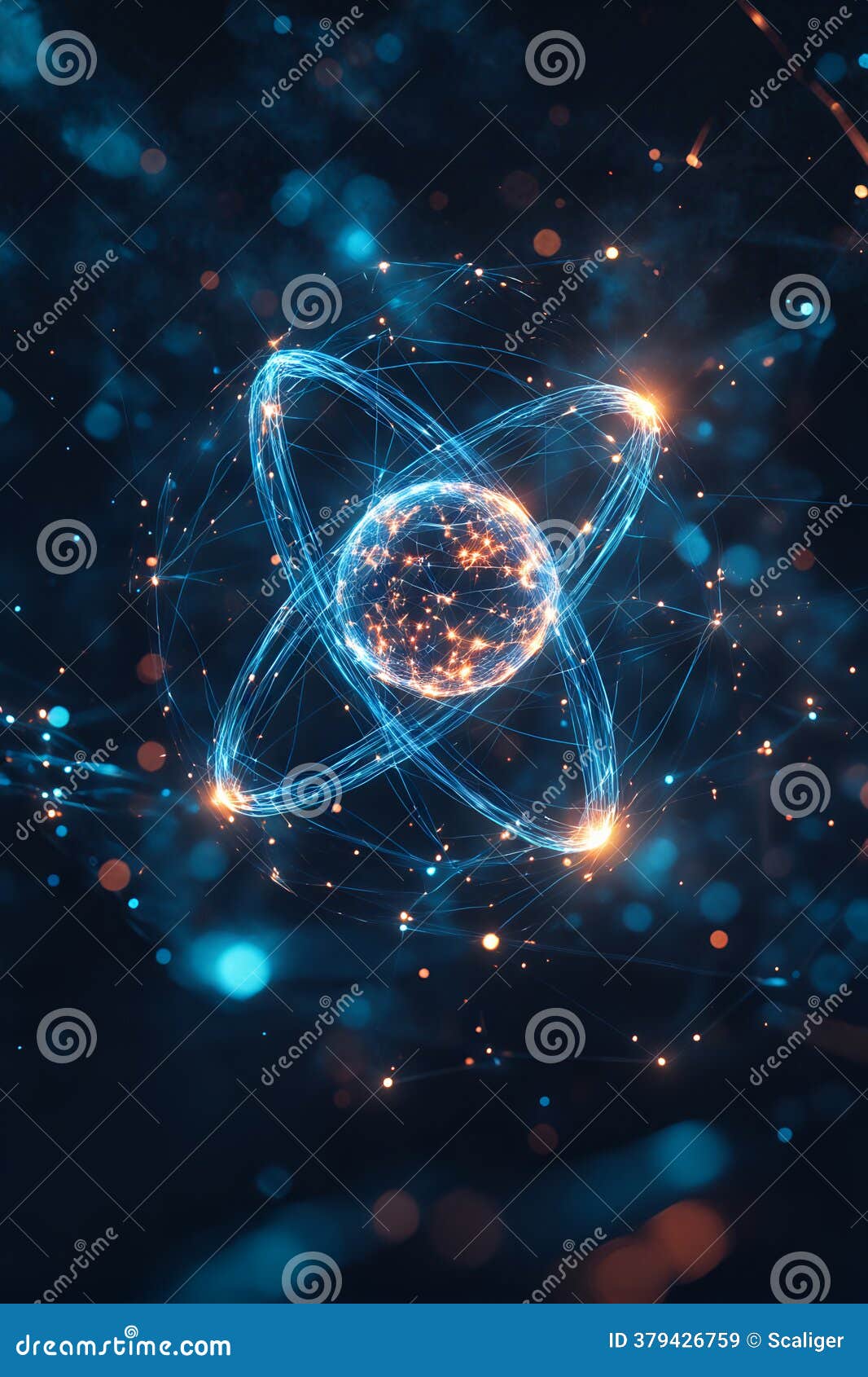 Atomic Nucleus Electrons Neutrons Protons. Model Shows That An Atom Is ...