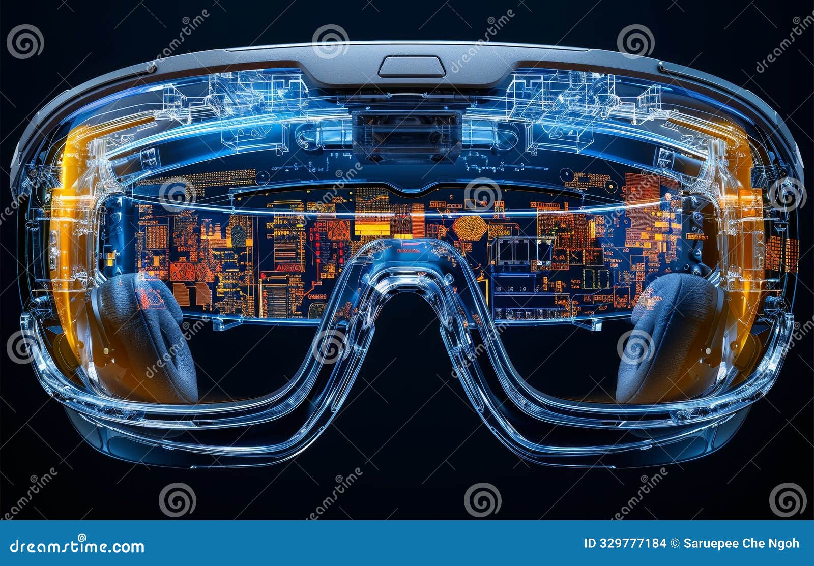 Futuristic Augmented Reality Headset with Digital Interface and ...