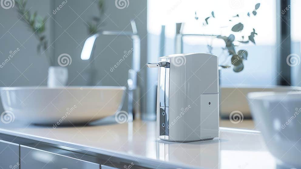 Futuristic Automatic Soap Dispenser Stock Illustration - Illustration ...