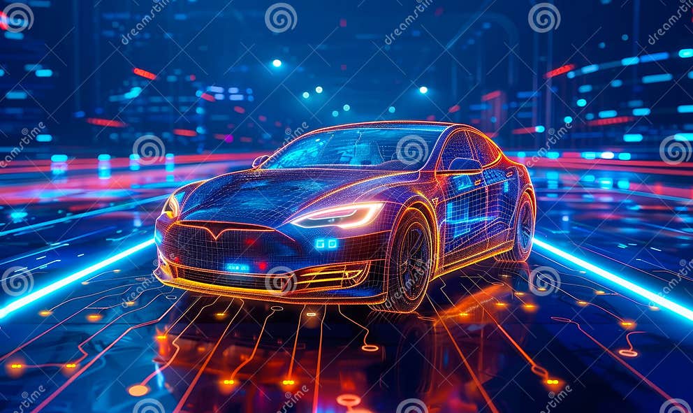 Futuristic Autonomous Car on Digital Highway - Smart Vehicle with ...