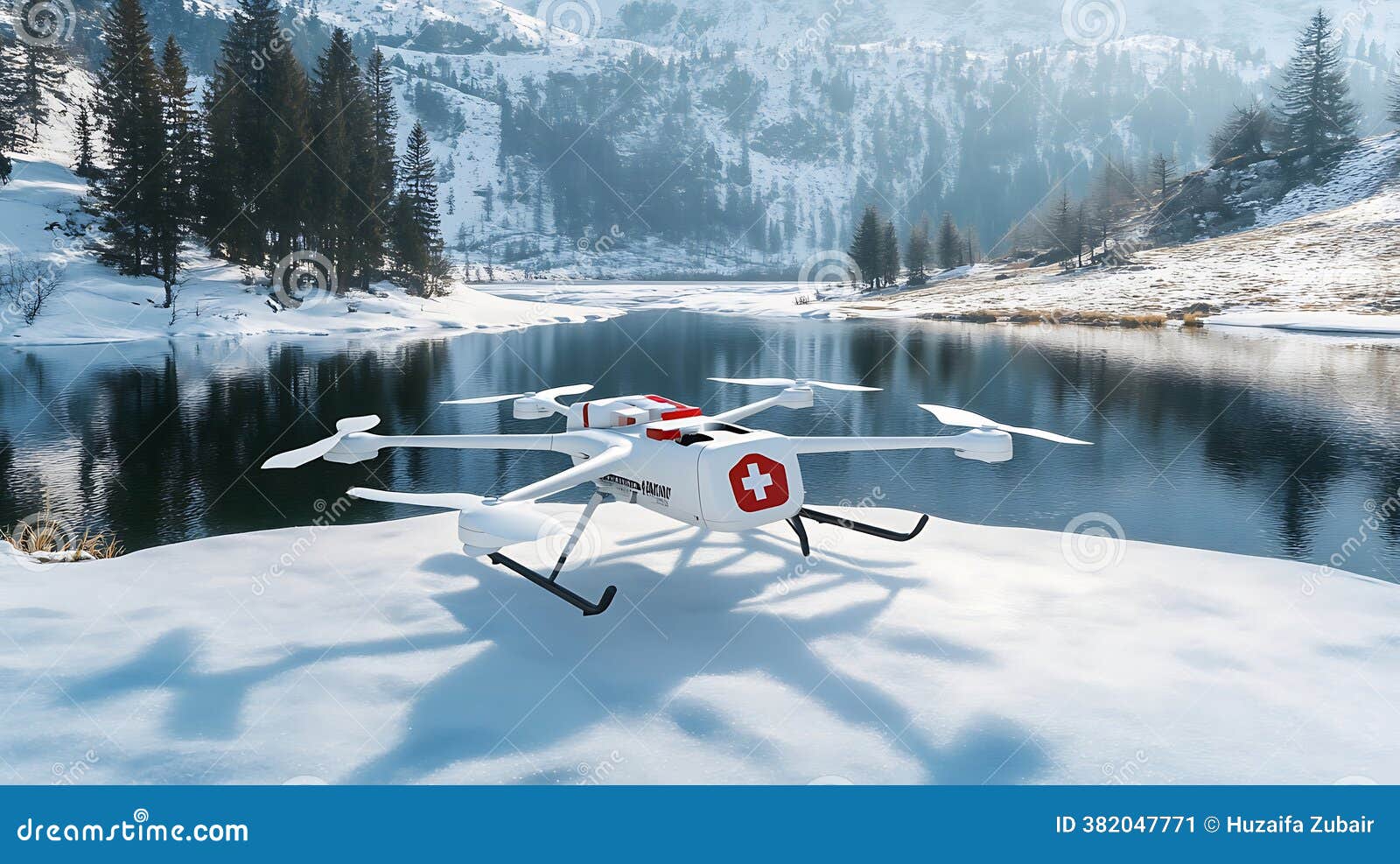 Autonomous Surveillance Drone With Advanced Camera And Sensors Stock ...