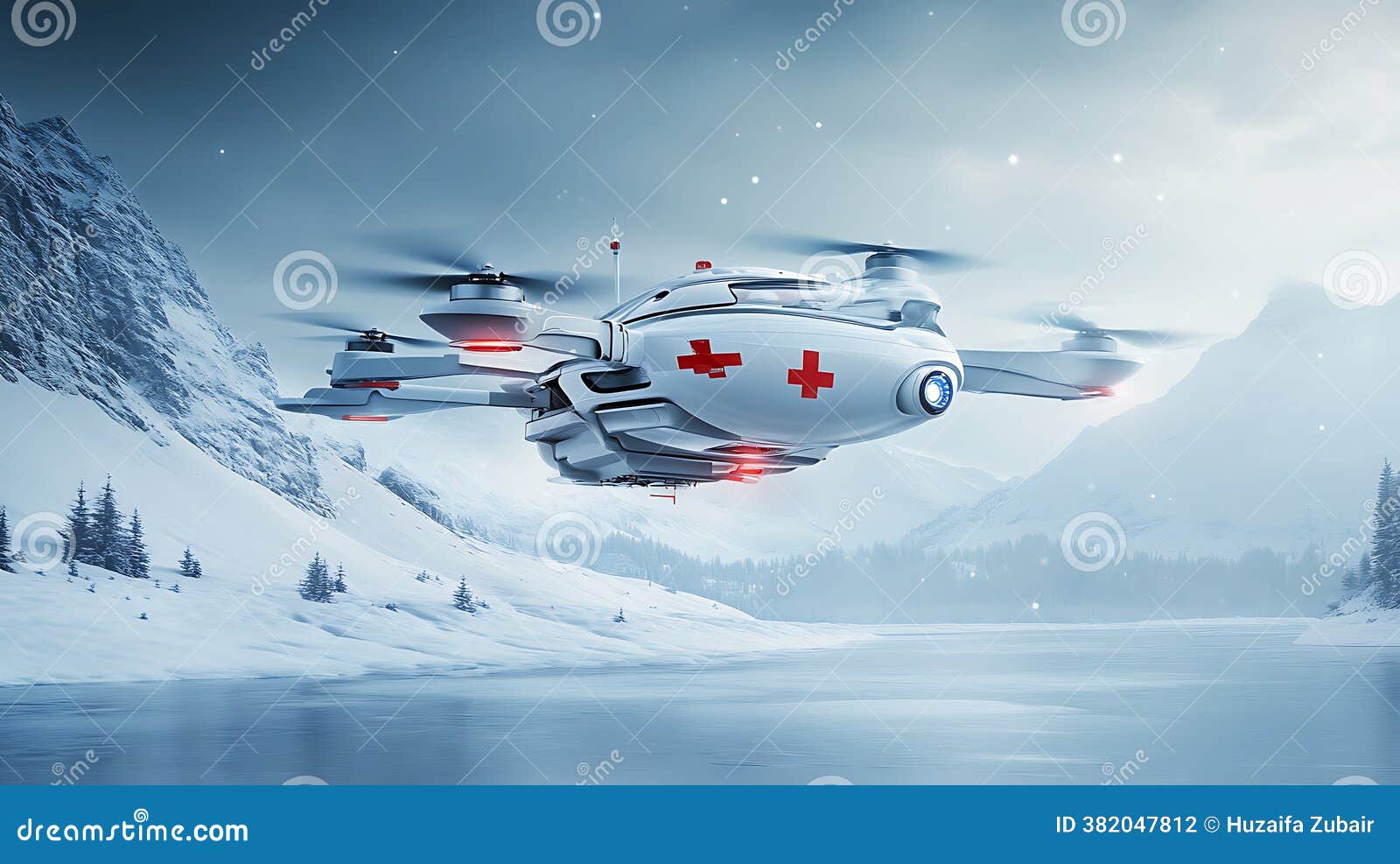 Autonomous Surveillance Drone With Advanced Camera And Sensors Stock ...