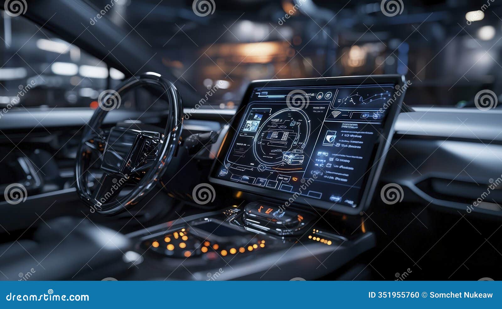 Futuristic Autonomous Vehicle Dashboard Showcasing Innovative Car ...