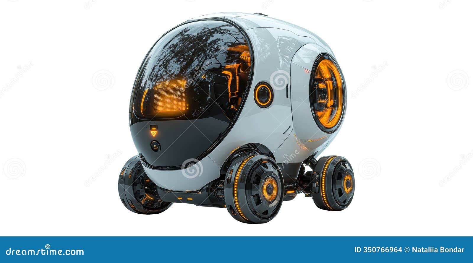 Futuristic Autonomous Vehicle Isolated on Transparent Background Stock ...
