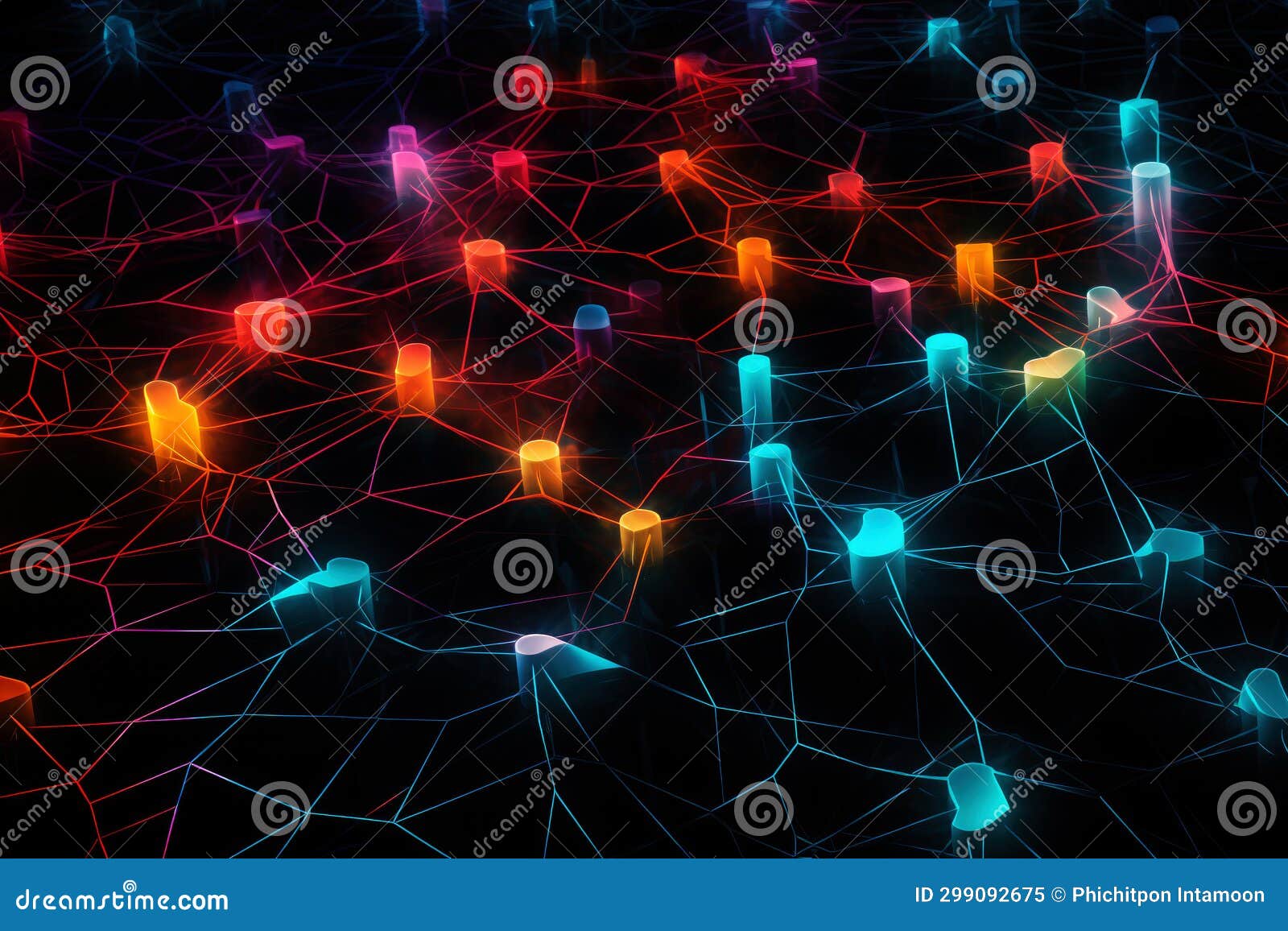 Futuristic Background of Artificial Intelligence Neural Networks. Black ...