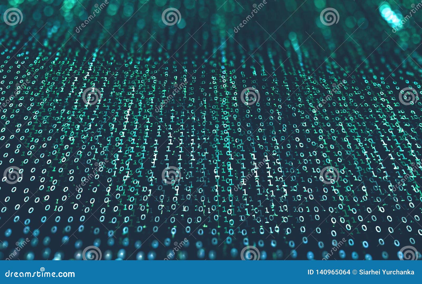 Futuristic Background with Binary Code. Protection and Exchange of Data ...