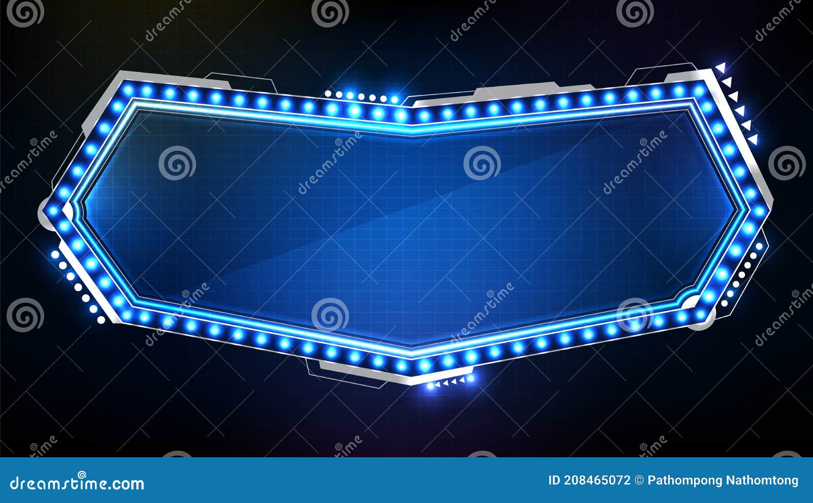 Futuristic Background. Blue Glowing Technology Sci Fi Frame Hud Ui ...