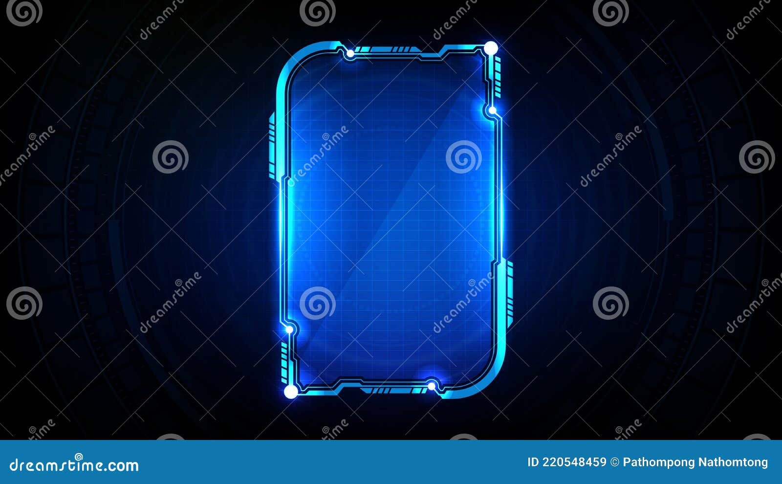 Futuristic Background of Blue Glowing Technology Sci Fi Frame Hud Ui ...