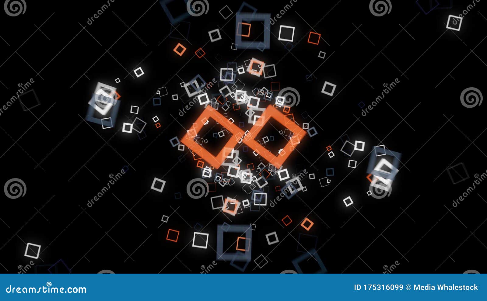 Futuristic Background Of Cubic On Black Background. Animation. Neon ...