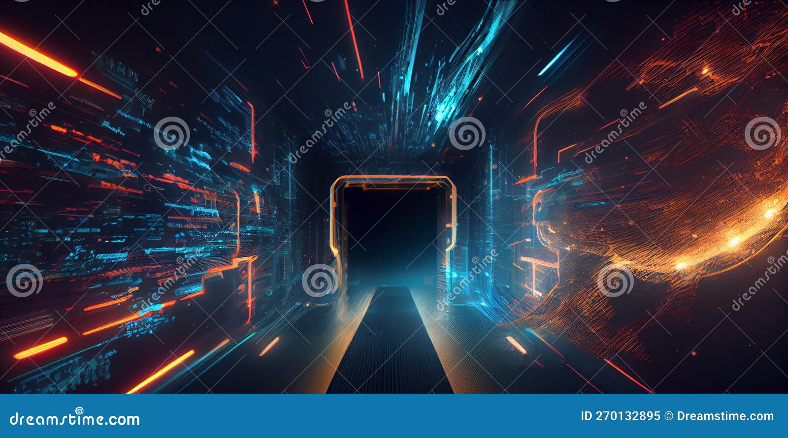 Futuristic Background Digital or Cyber Surface Lights and Geometric ...