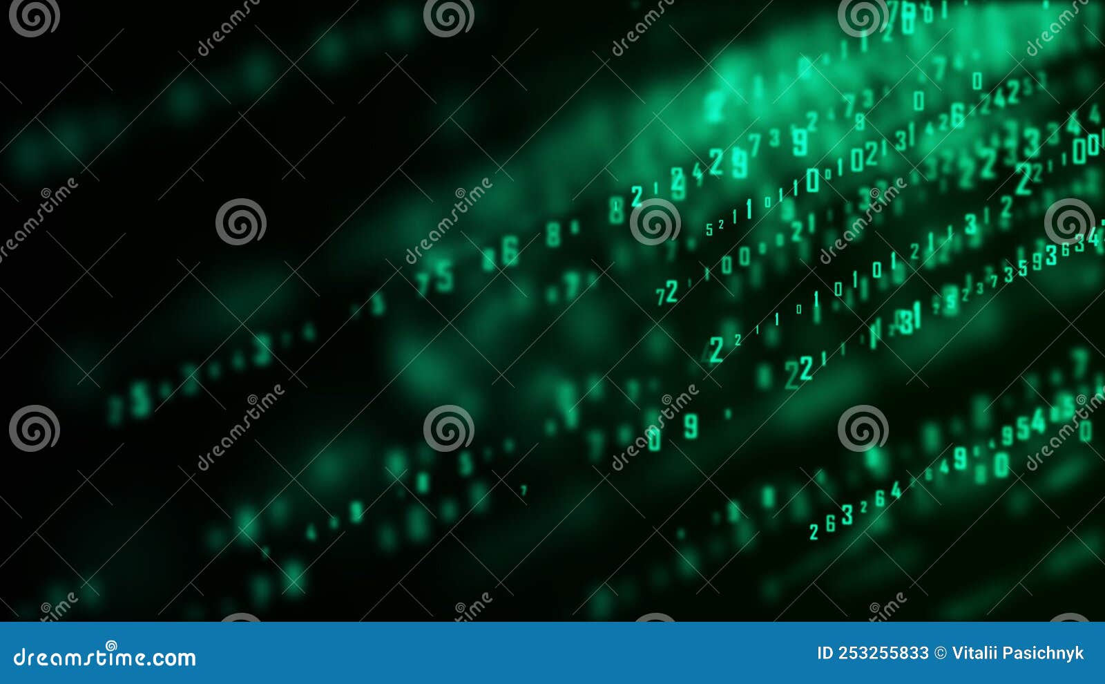 Futuristic Background Green Matrix. Digital Burst of Data. Coding or Hacking Concept. Flow of ...