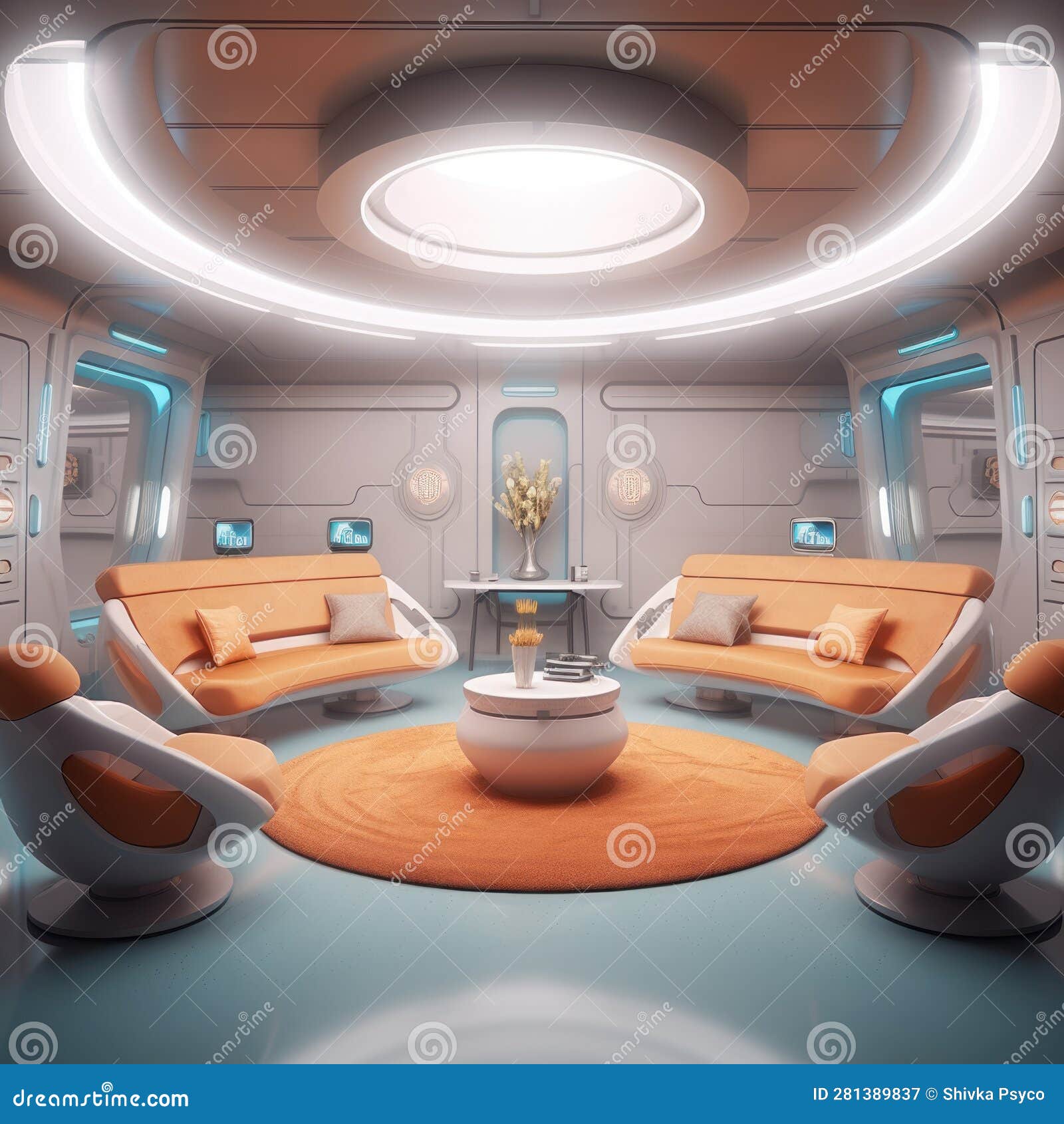 Futuristic Background of Orange Theme Studio Generative AI Stock ...
