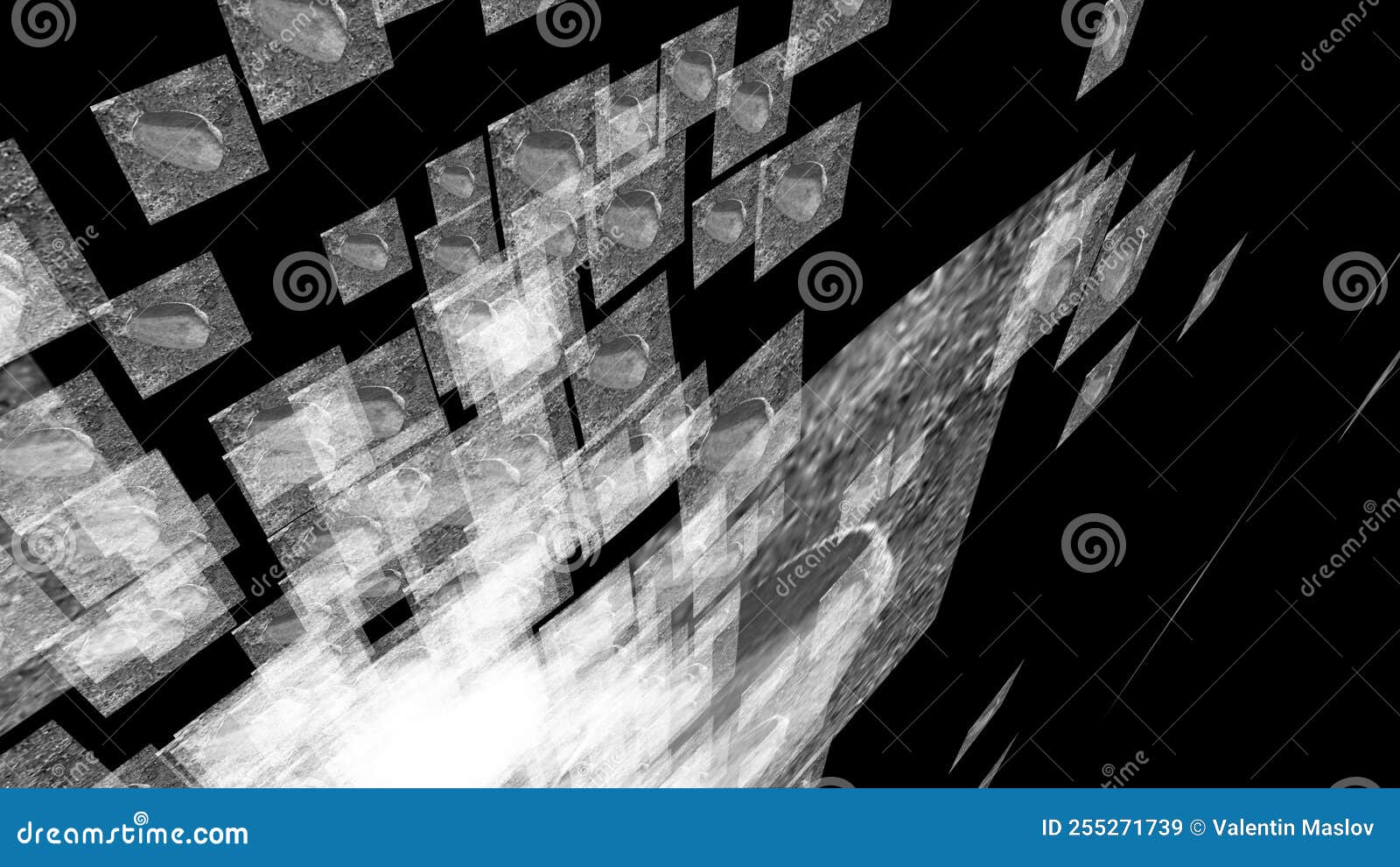 Futuristic Background of Rectangular Swirling Particles. 3D. 4K ...