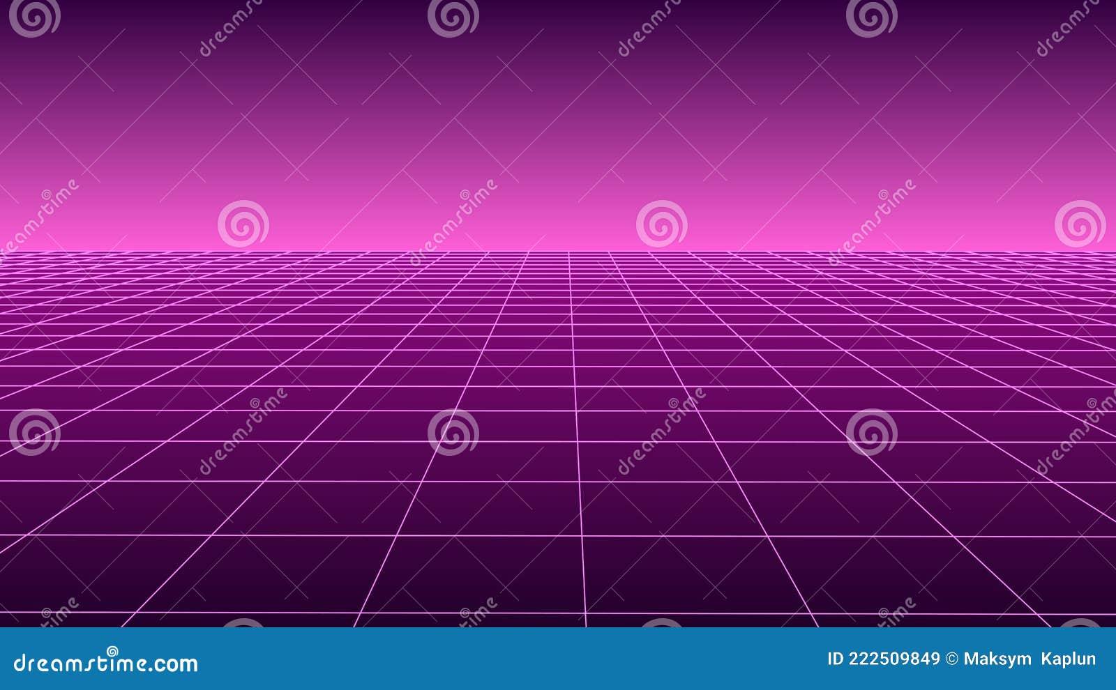 Futuristic Background in Retro Style. Digital Grid Landscape of the 80s ...