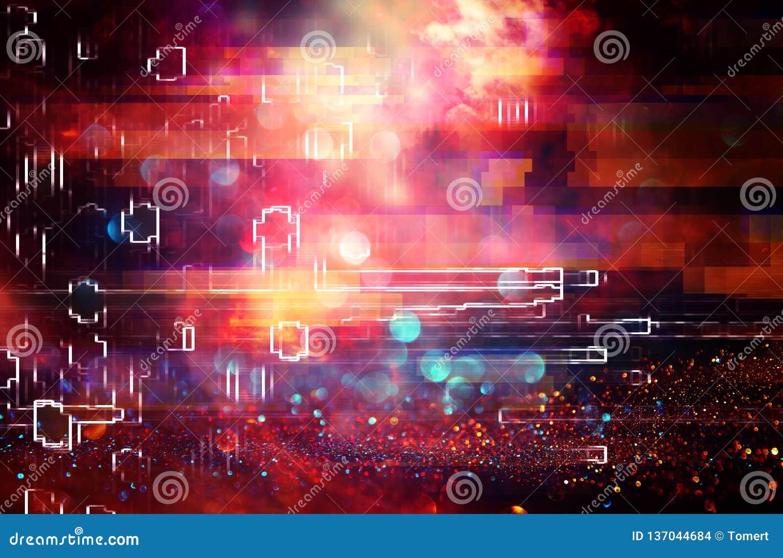 Futuristic Background of the 80s Retro Style. Digital or Cyber Surface ...