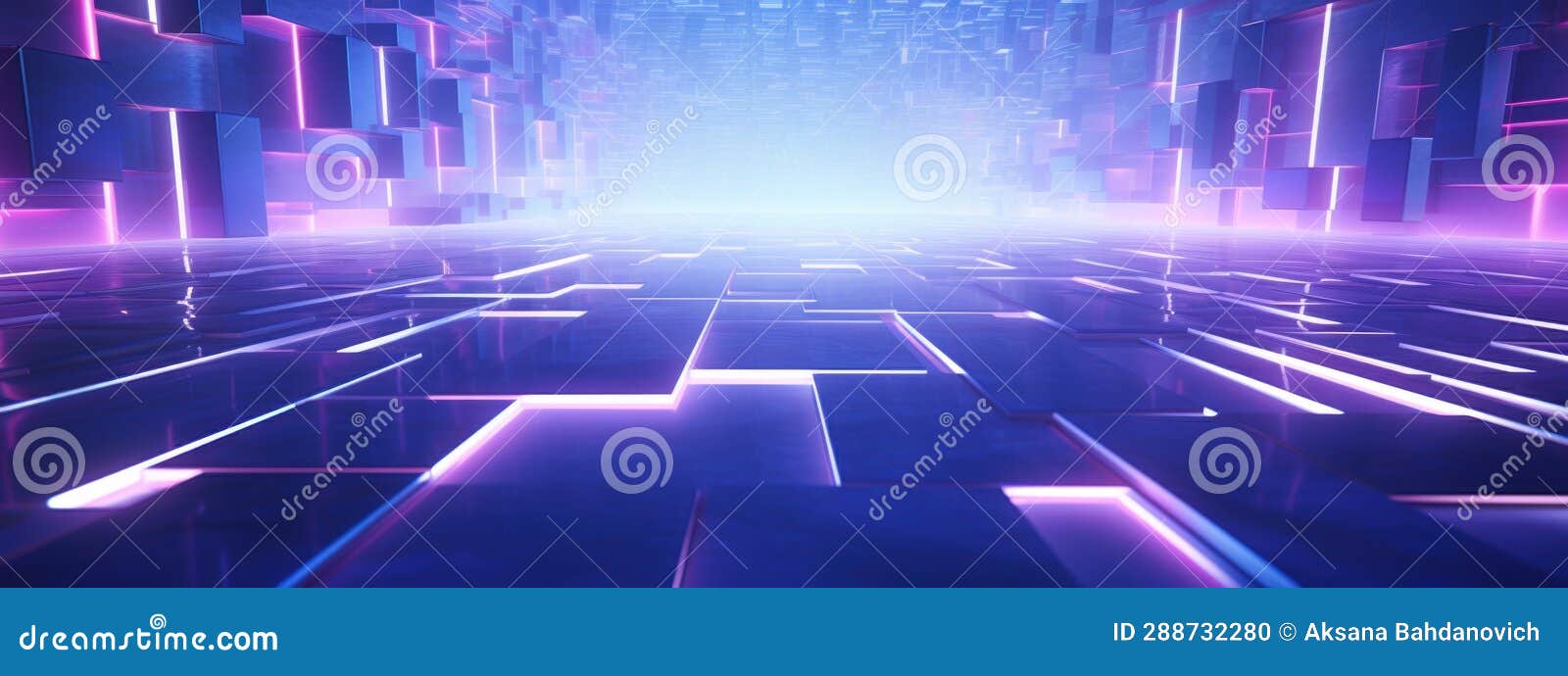 Futuristic Banner Background in Trendy Colors Neon Stock Illustration ...