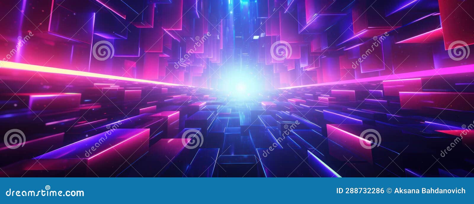 Futuristic Banner Background in Trendy Colors Neon Stock Illustration ...
