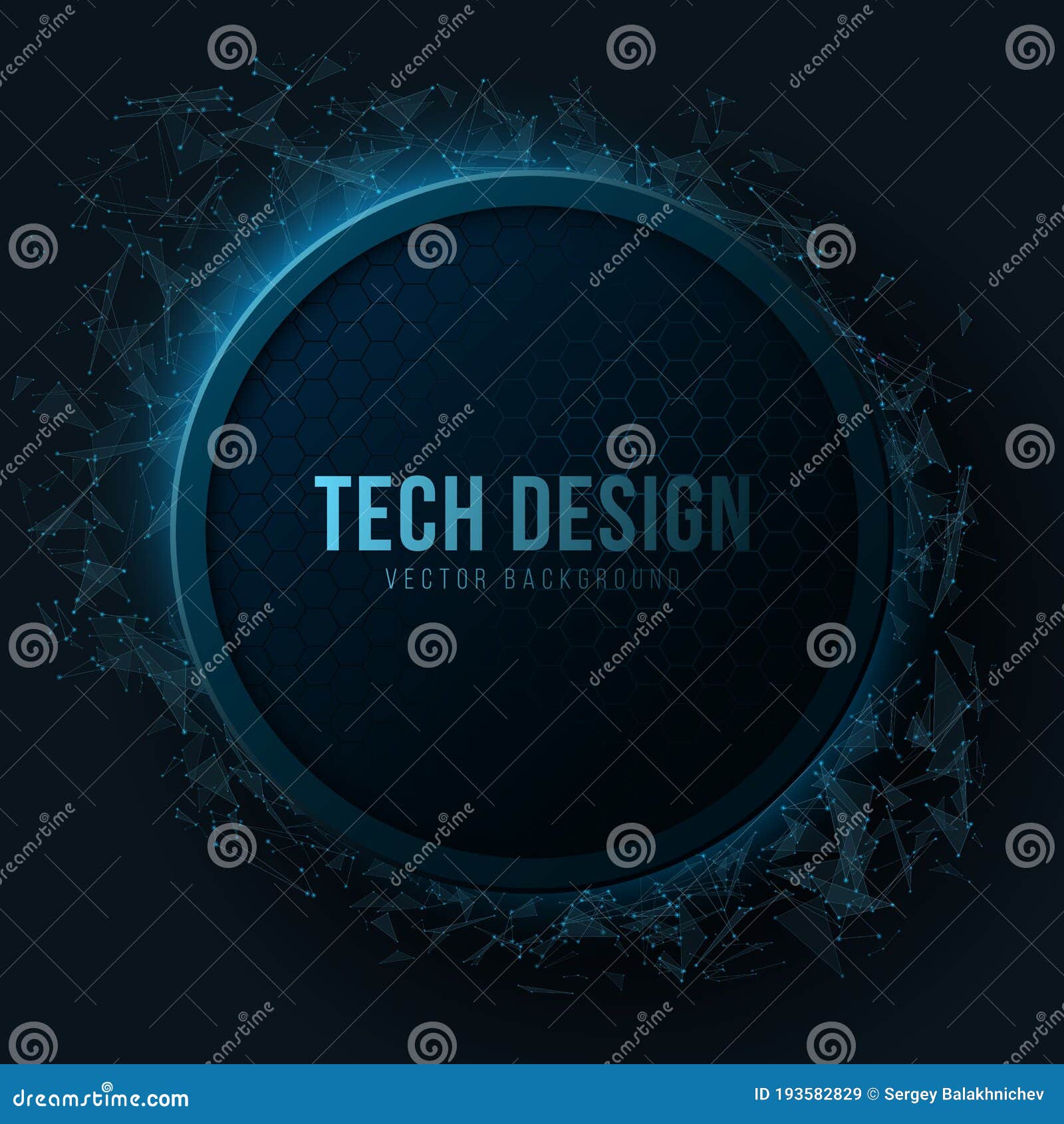 Futuristic Banner with Blue Glowing Honeycombs Neon Pattern and ...