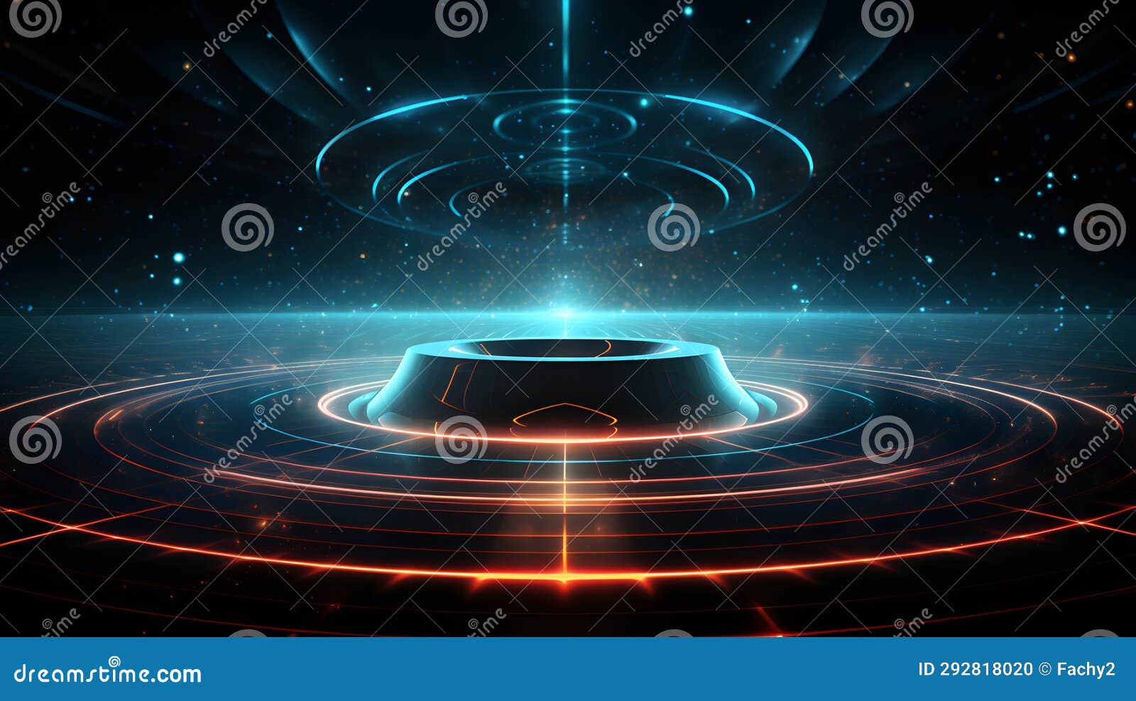 Futuristic Banner of Digital Art. Speaker with Sound Wave Background ...