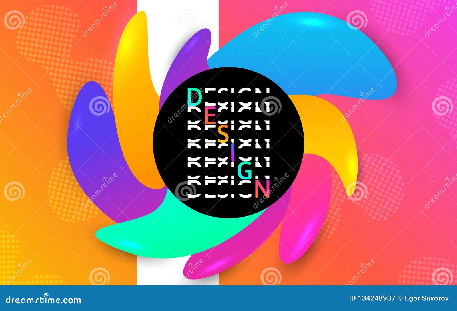 Futuristic Banner Template. Color Shapes. Fluid Gradient Elements ...