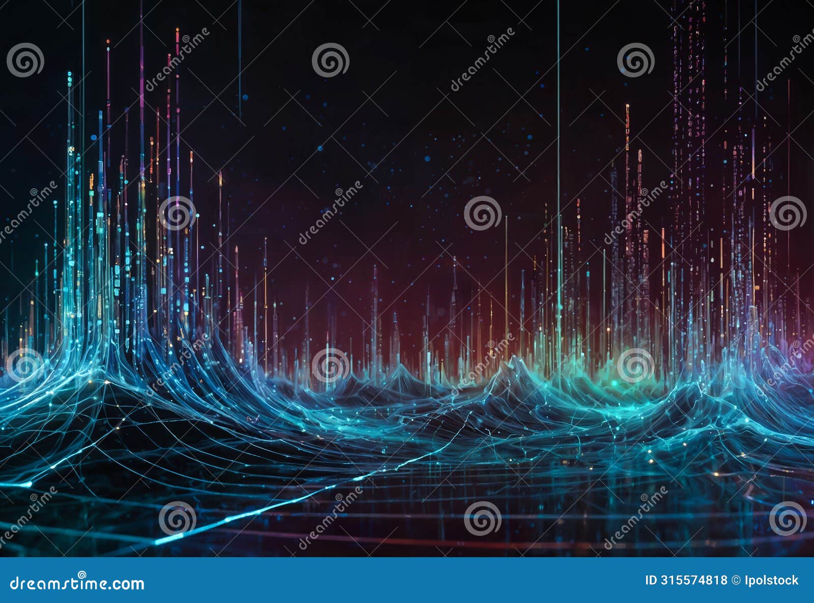 A Futuristic Bar Graph or Stock Chart Against a Dark Digital Backdrop ...