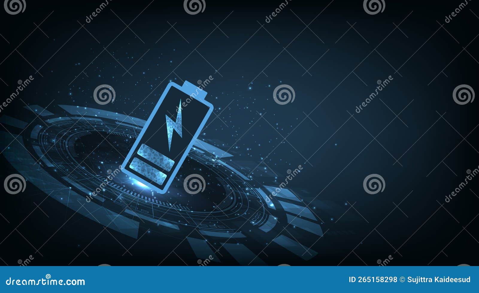 Futuristic Battery Charging Power Source Concept. Stock Vector ...