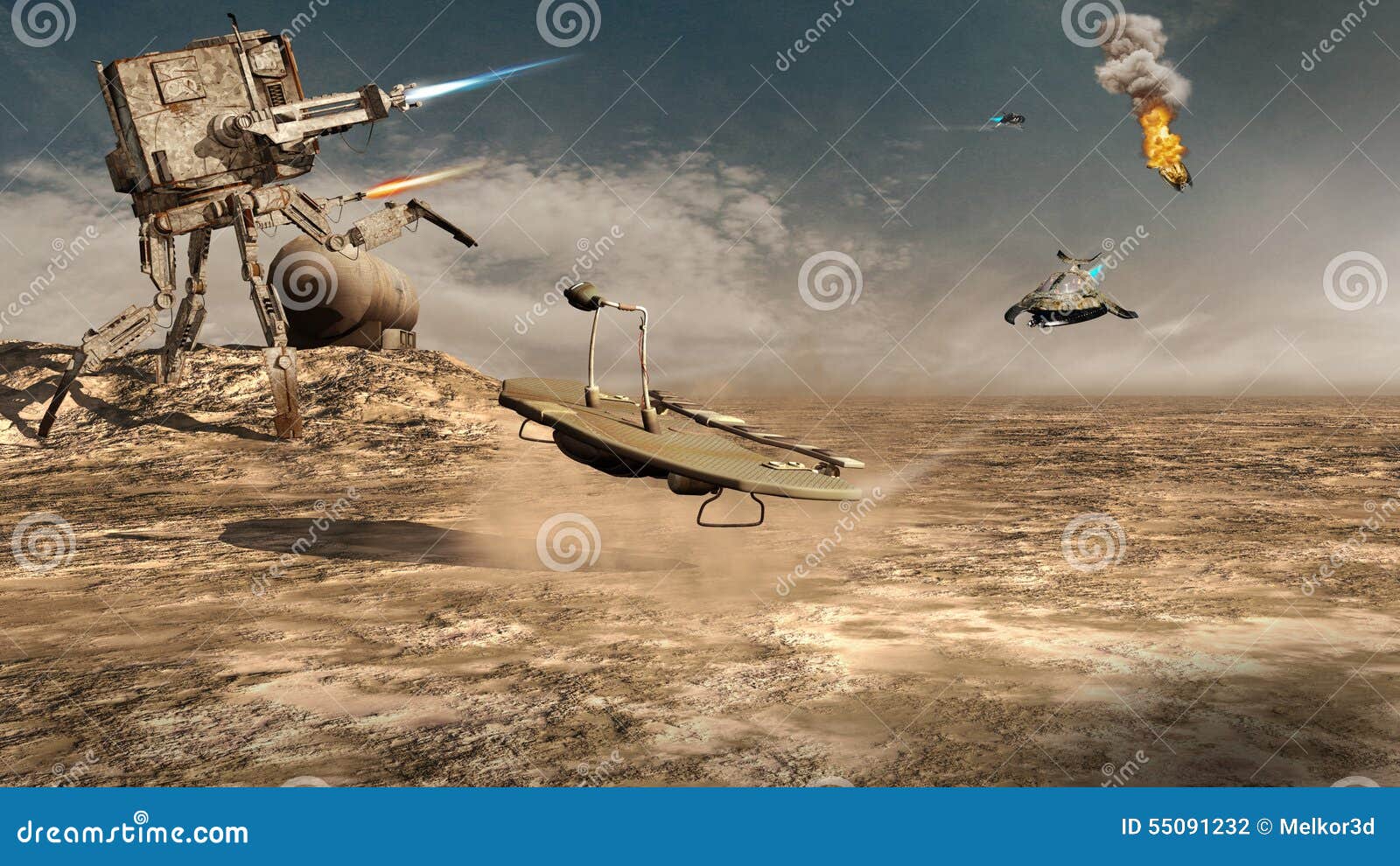 Futuristic battle robot stock illustration. Illustration of battle ...