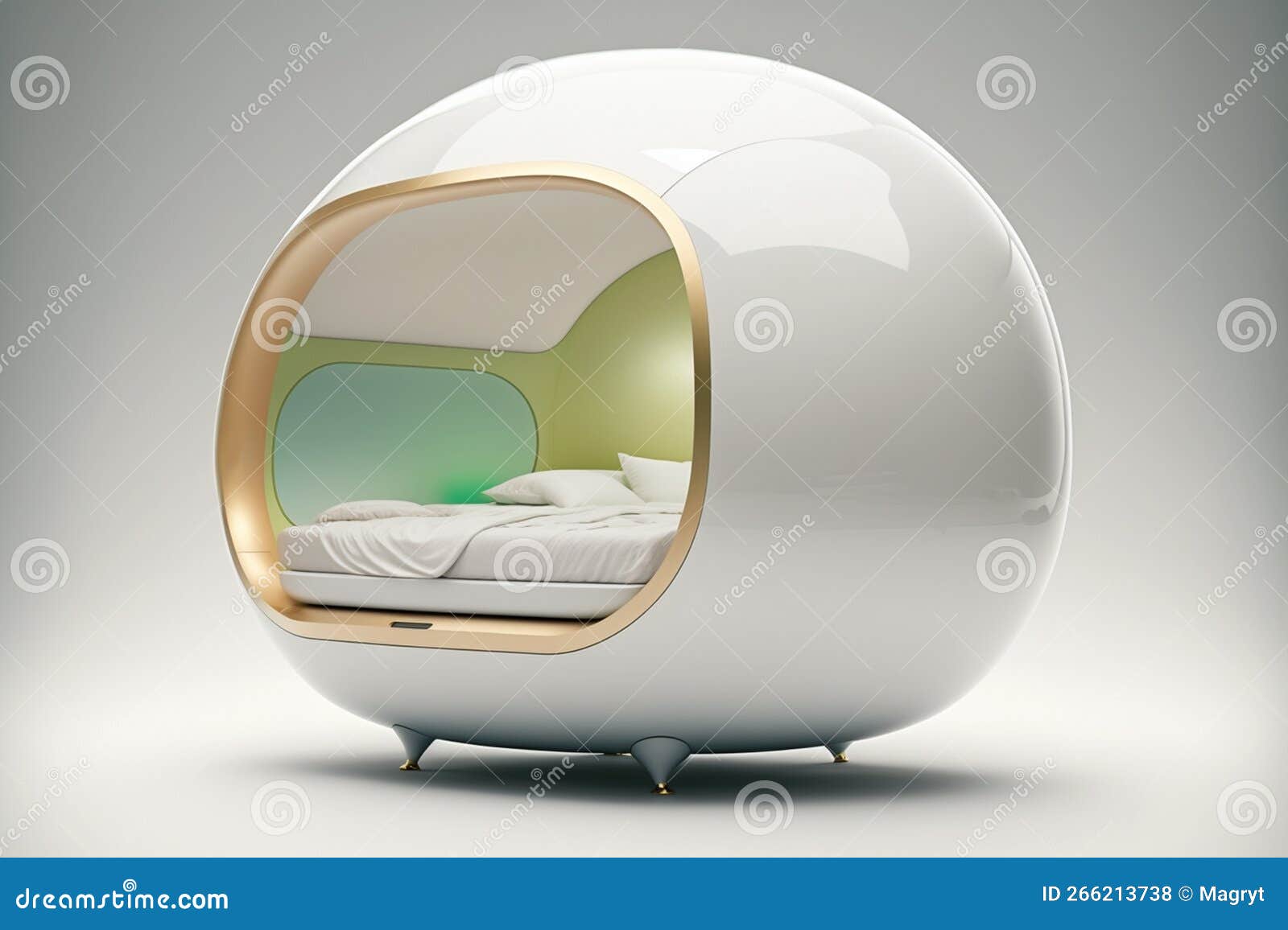 Futuristic Bed Home Design 3D Render, AI Generated Image. Future ...