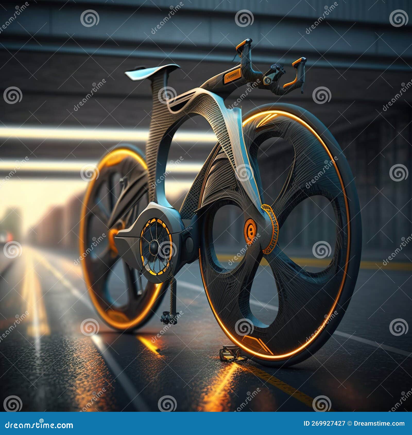 Futuristic Bicycle Design. Generative AI Stock Illustration ...