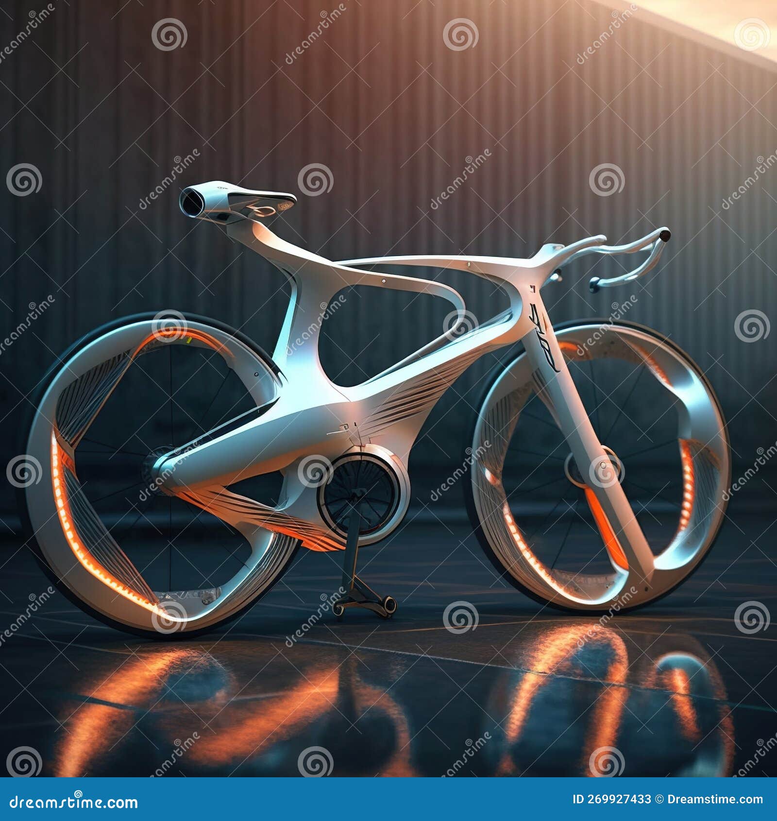 Futuristic Bicycle Design. Generative AI Stock Image - Image of speed ...