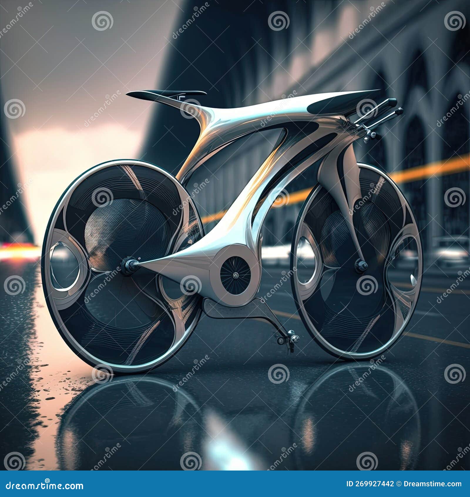 Futuristic Bicycle Design. Generative AI Stock Illustration ...