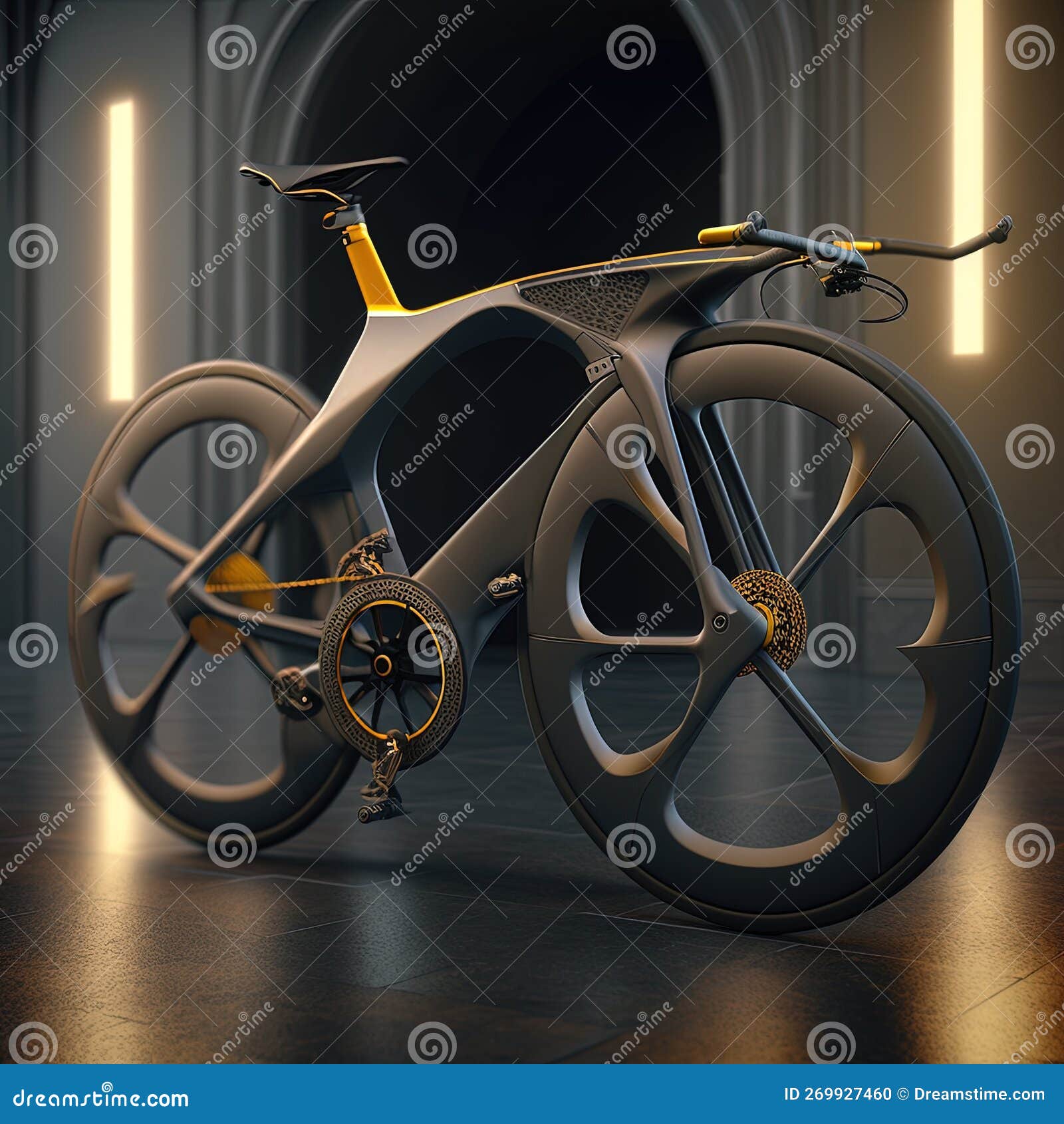 Futuristic Bicycle Design. Generative AI Stock Illustration ...