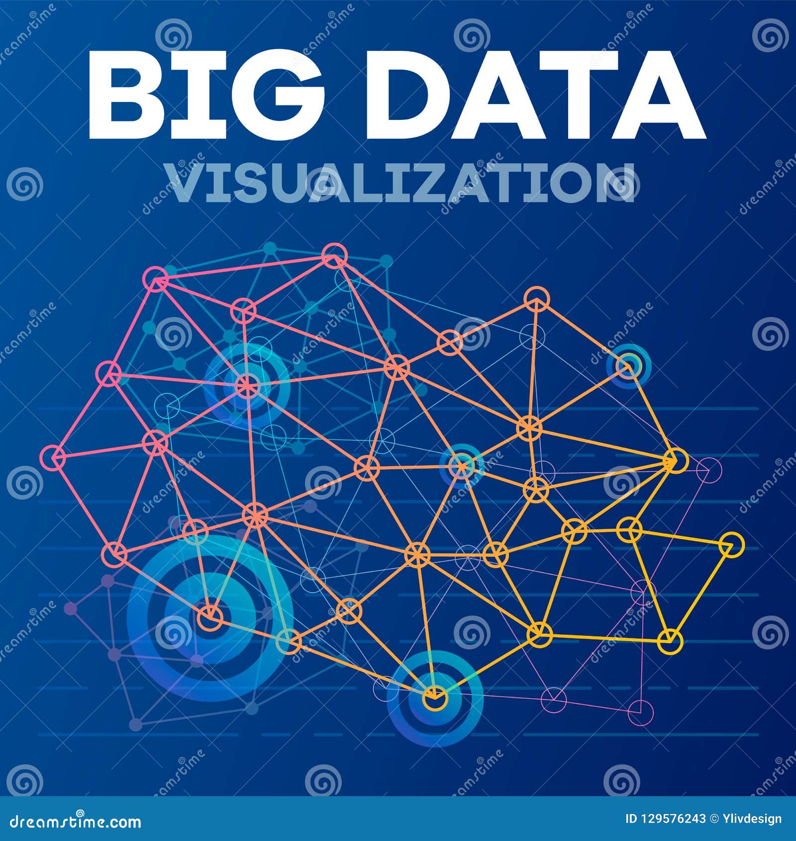 Futuristic Big Data Banner, Outline Style Stock Vector - Illustration ...