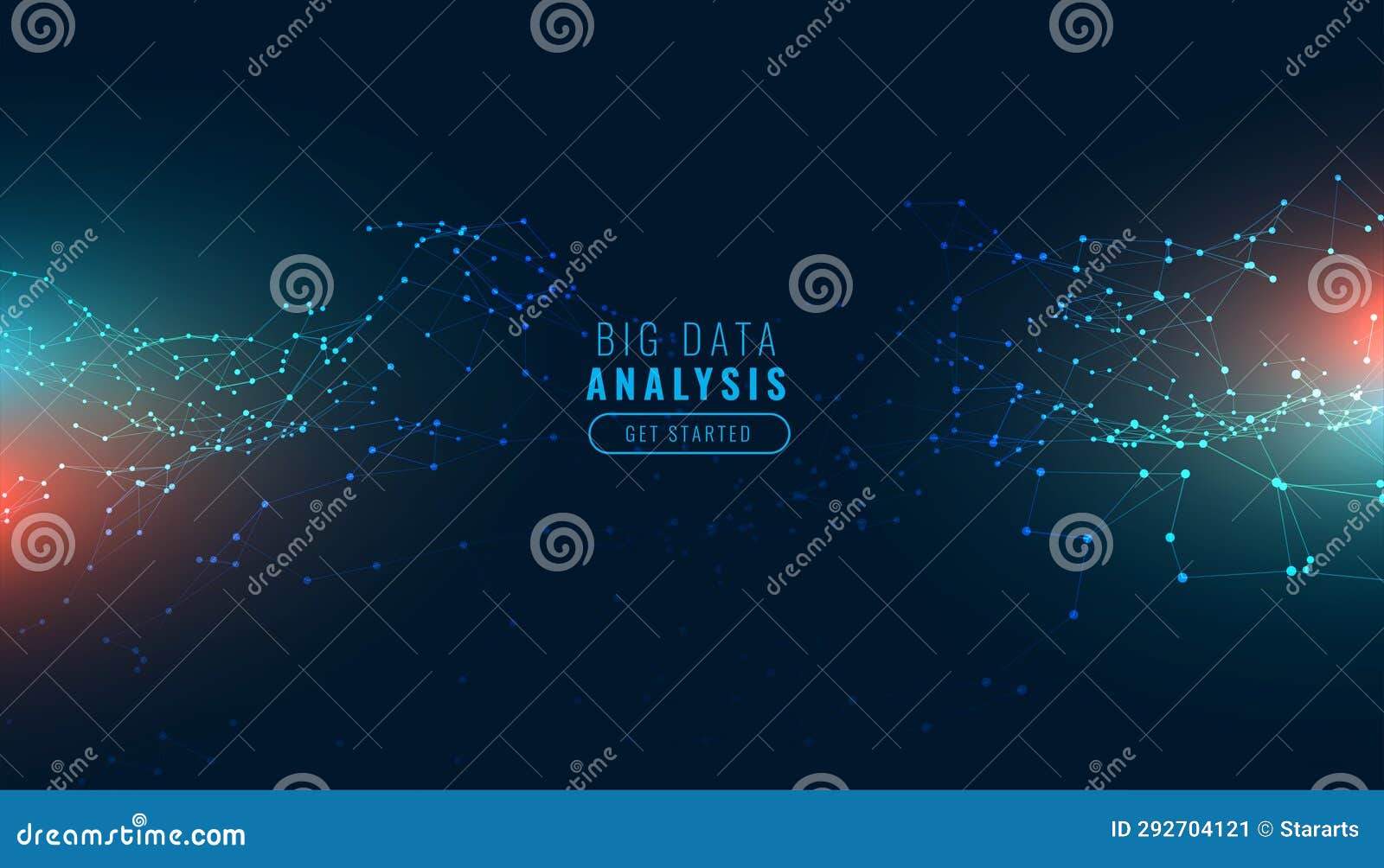 Futuristic Big Data Research Banner with Shiny Light Effect Stock ...