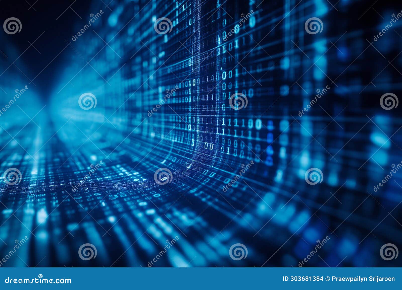 Futuristic Binary Code Background For Tech Concepts And Data